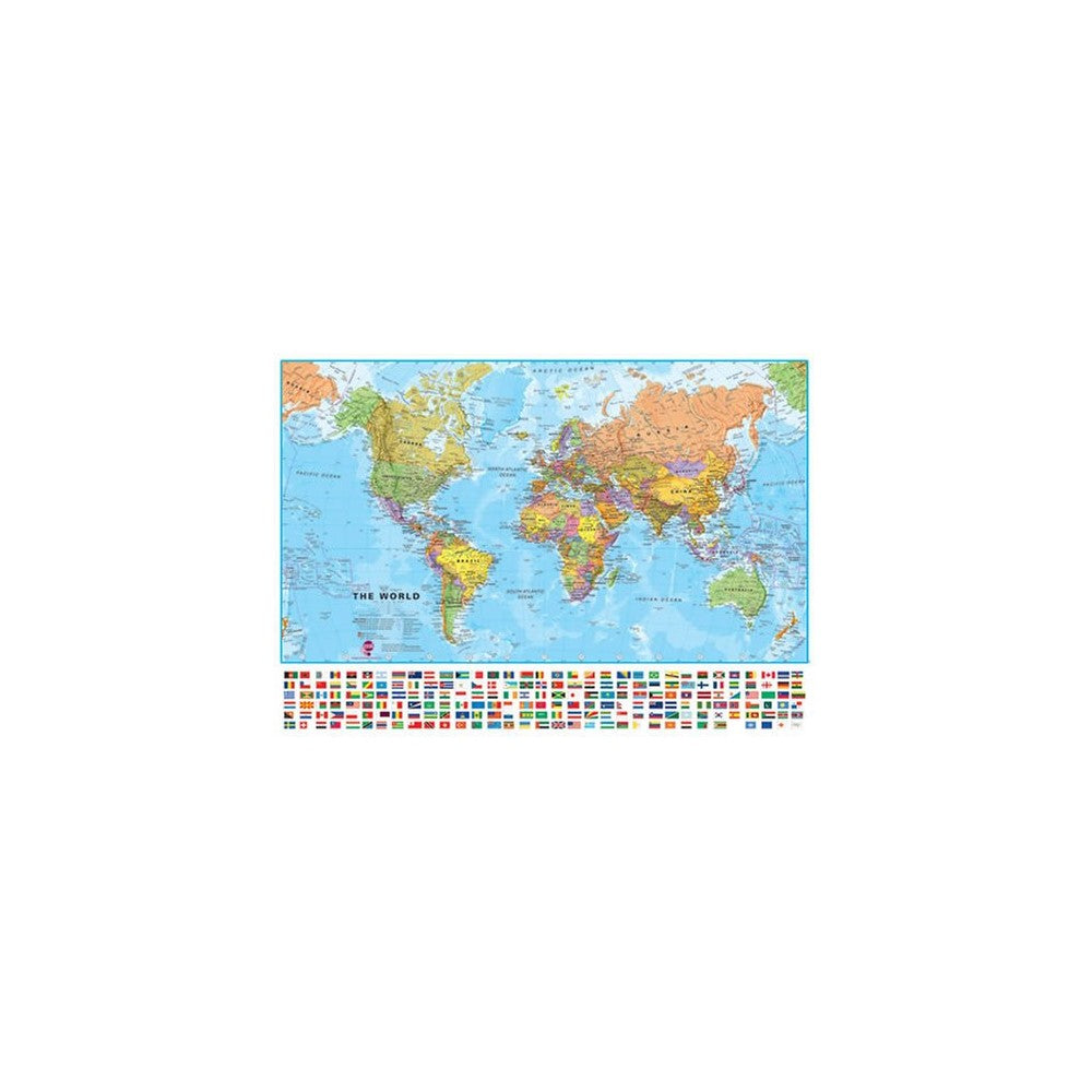 Maps International World Wall Map, 39 x 54 (Laminated) - Edealszone.com
