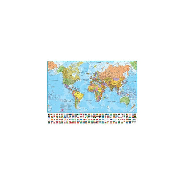 Maps International World Wall Map, 39 x 54 (Laminated) - Edealszone.com