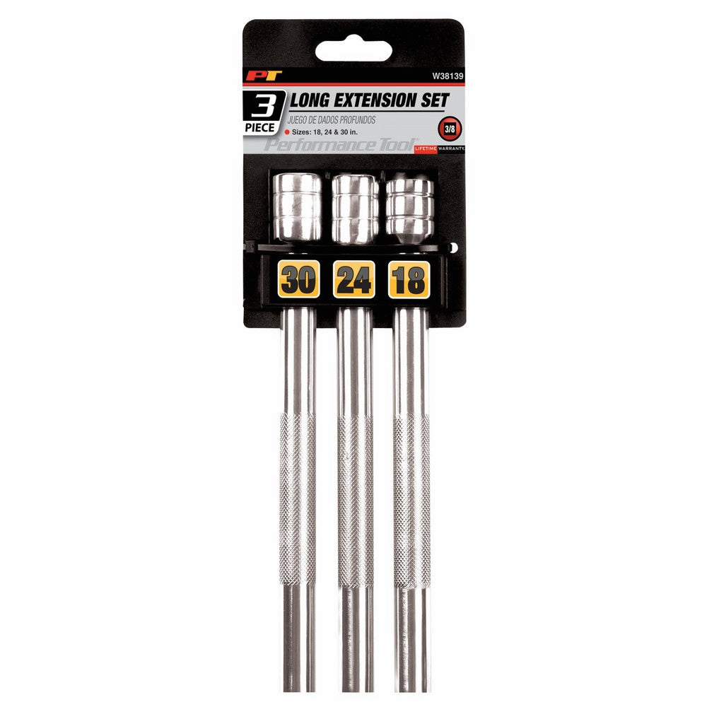 Performance Tool W38139 3/8-Inch Drive Long Extension Set, 3-Piece ...